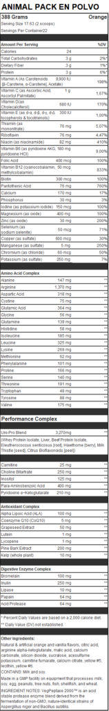 UNIVERSAL Animal Pak Polvo – Sport Nutrition Technology